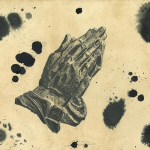 Praying Hands Ink Drawing Print as A Digital Download for Spiritual ...