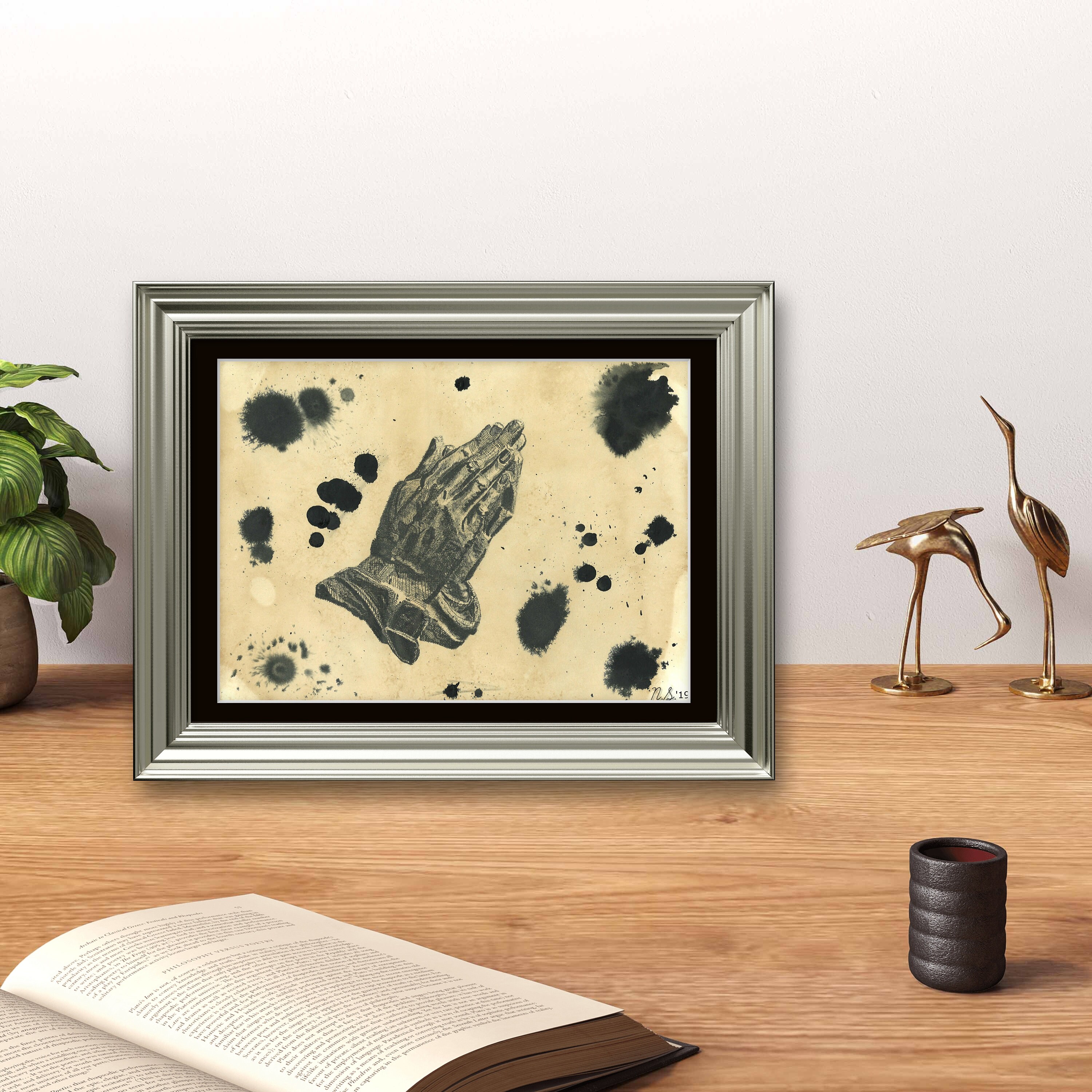 Praying Hands Ink Drawing Print as A Digital Download for Spiritual ...