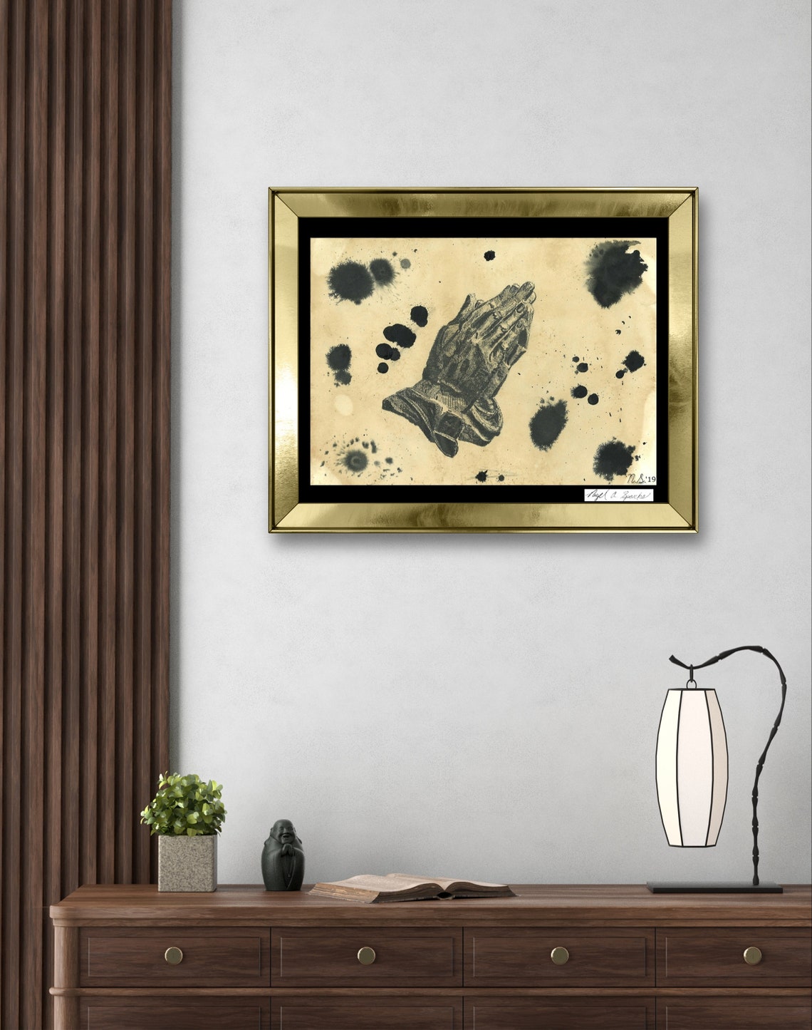 Praying Hands Ink Drawing Print as A Digital Download for Spiritual ...