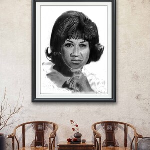 Aretha Franklin, Drawing, RESPECT, Queen of Soul, Marvelous 1968 ...