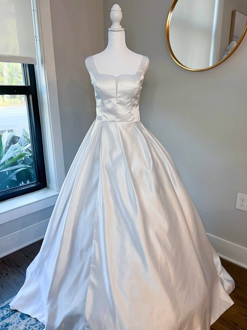 A-line Bridal Gown Split Dress With Long Beautiful Train, Elegant ...