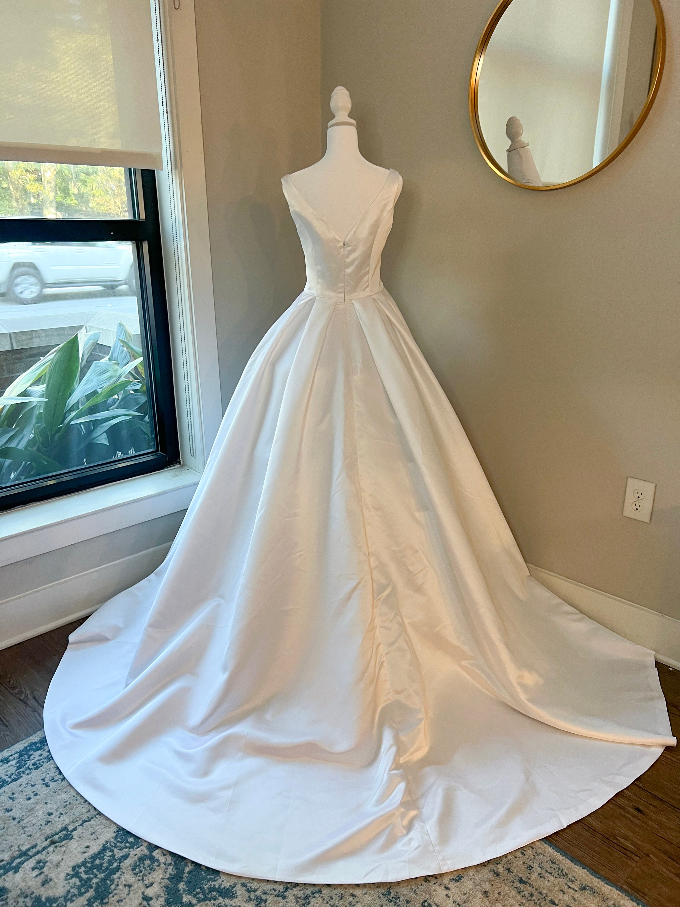 A-line Bridal Gown Split Dress With Long Beautiful Train, Elegant ...