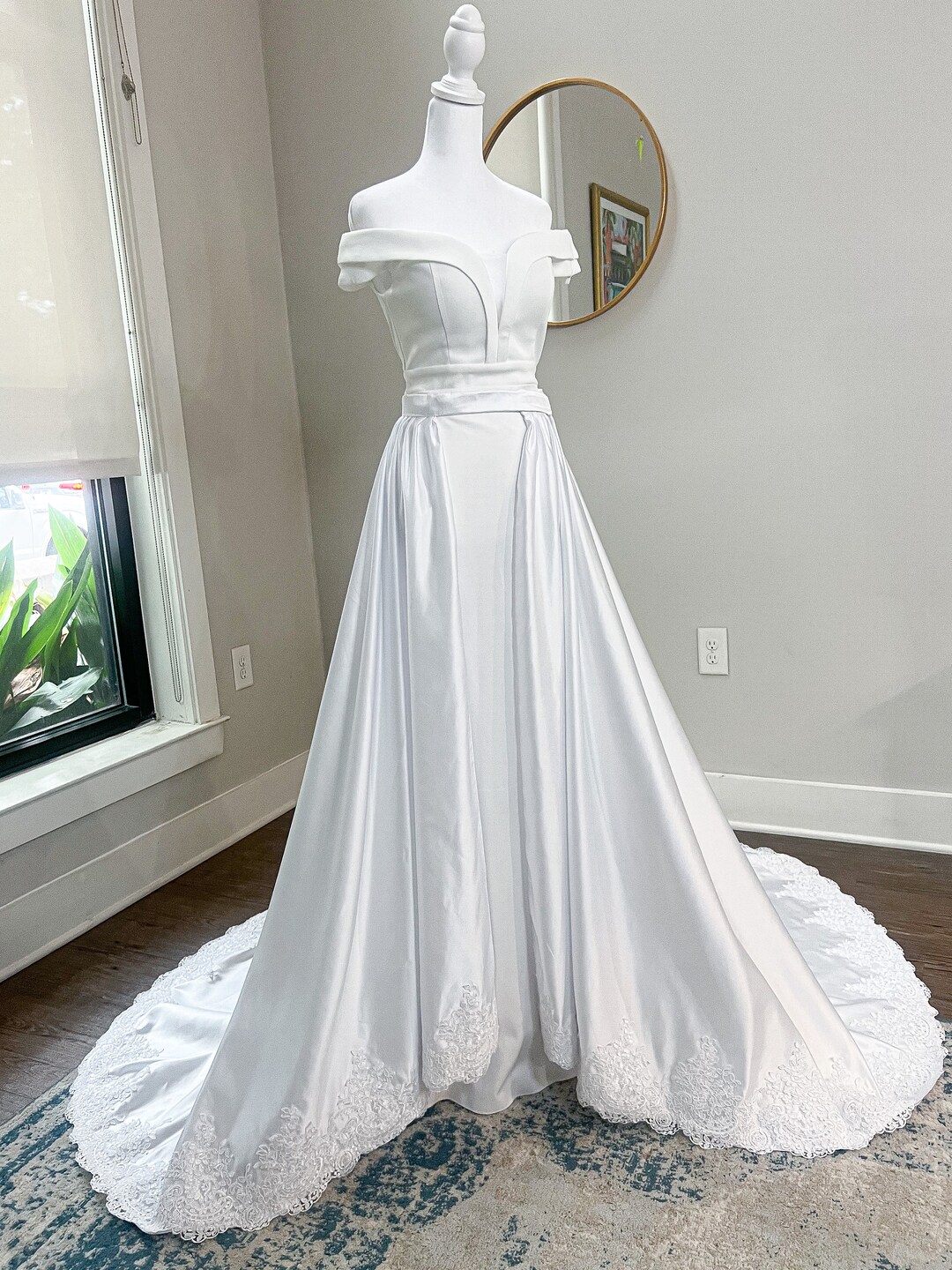 Lace Trimmed Satin Detachable Wedding Train - Etsy