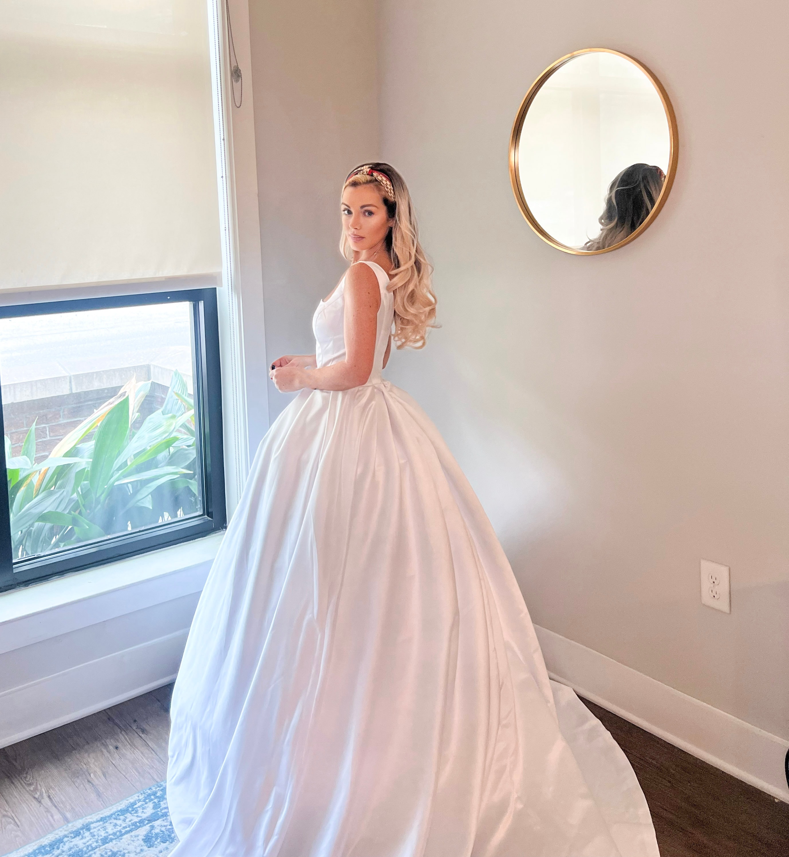 A-line Bridal Gown Split Dress With Long Beautiful Train, Elegant ...