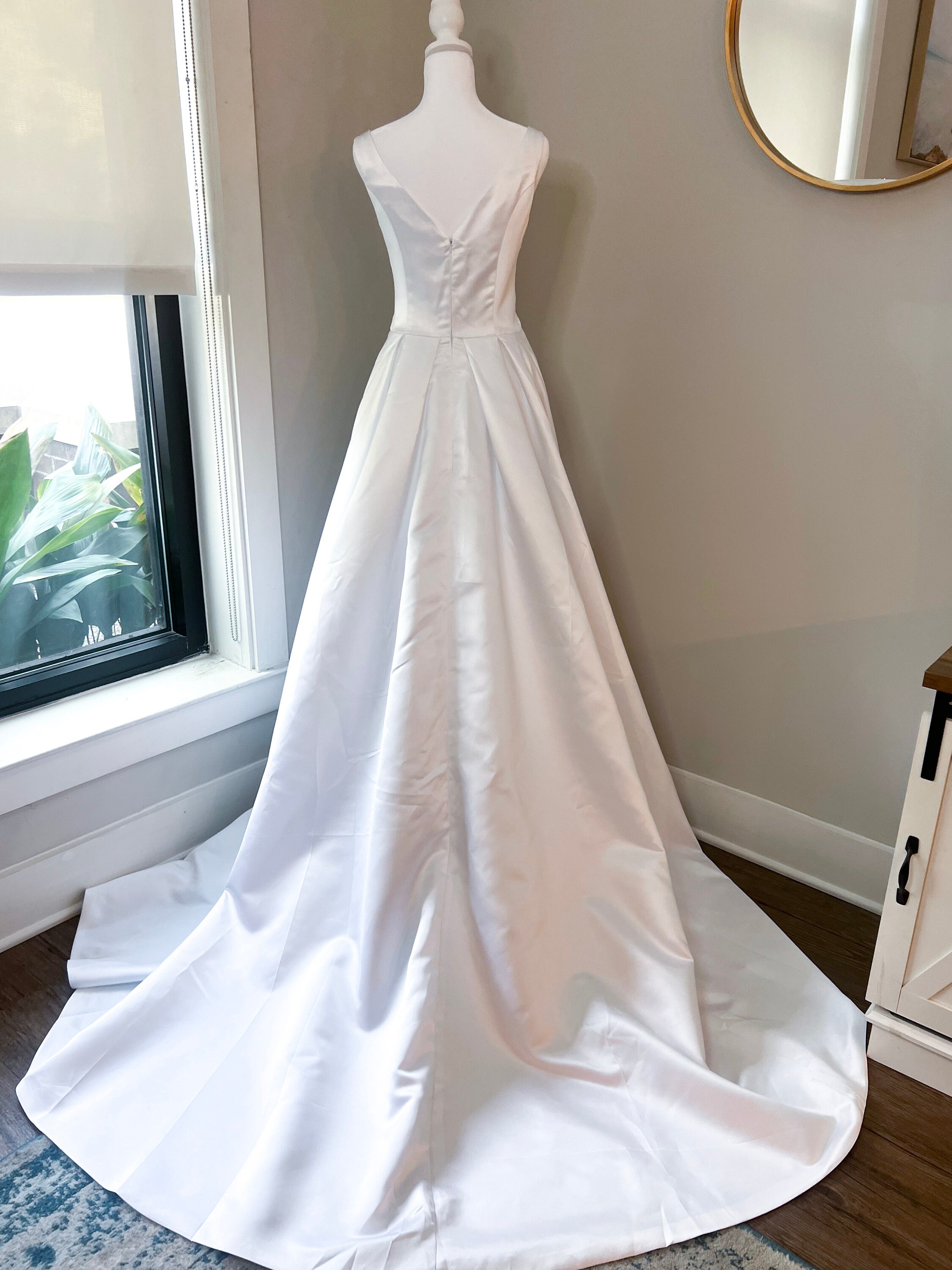 A-line Bridal Gown Split Dress With Long Beautiful Train, Elegant ...