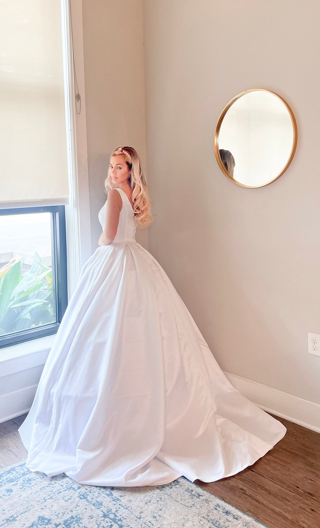 A-line Bridal Gown Split Dress With Long Beautiful Train - Etsy