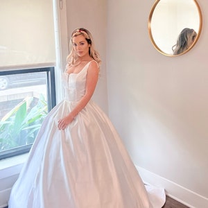 A-line Bridal Gown Split Dress With Long Beautiful Train, Elegant ...