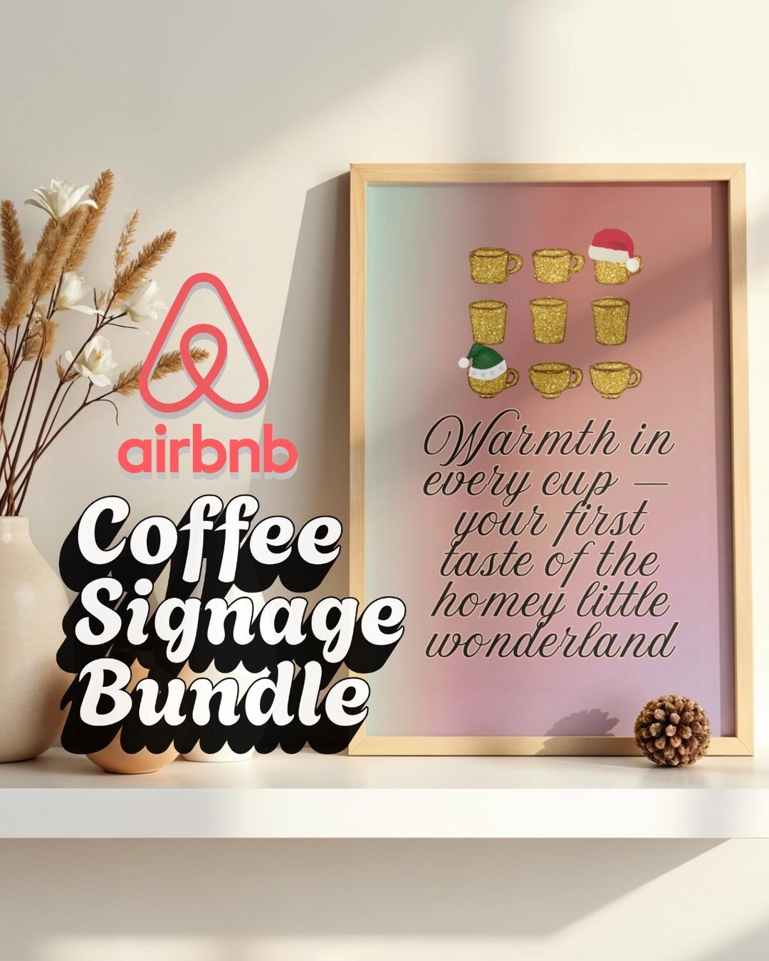 Christmas Coffee Bar Signage Bundle, Airbnb Guest Welcome (printable ...