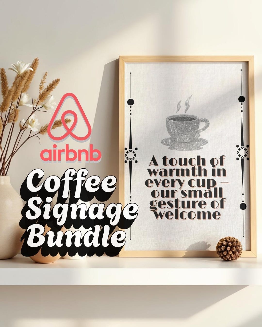 Art Deco Coffee Sign for Airbnb Guests, Personalized Wall Decor ...