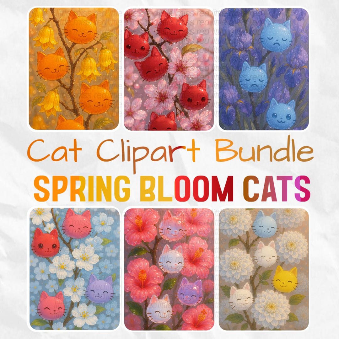 Floral Bloom Cats Whiskers Art | Sakura Peonies Yellow Bells | Flower ...
