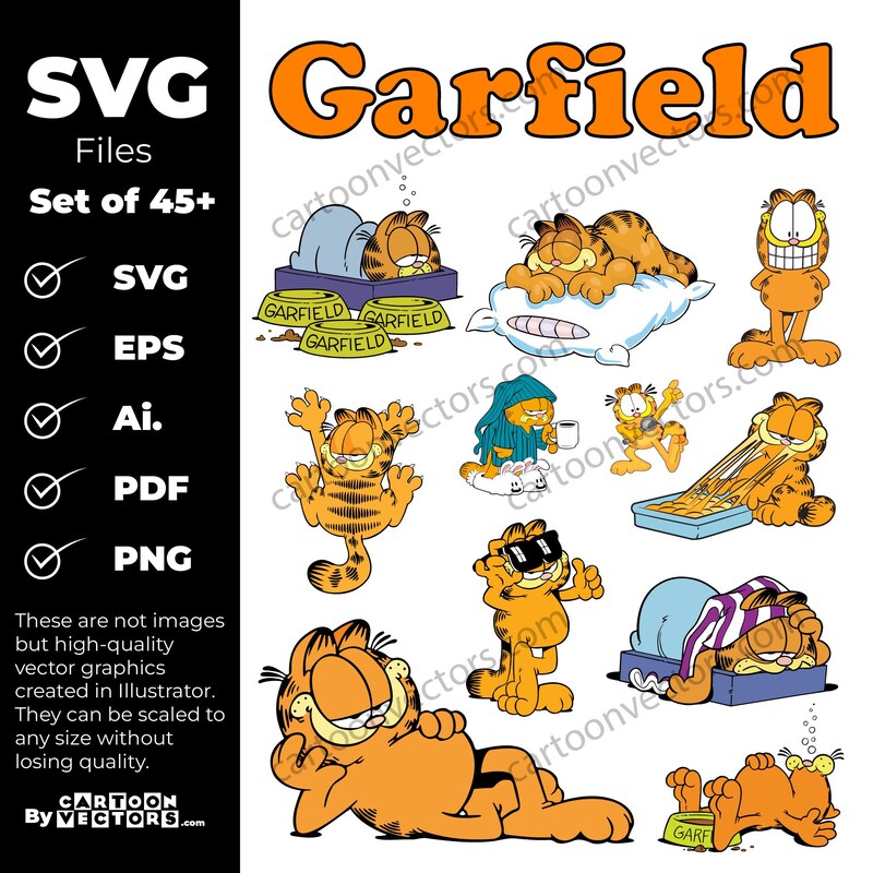 Garfield Svg - Etsy