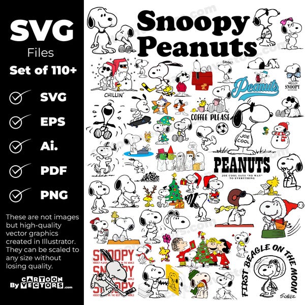 Snoopy Svg - Etsy