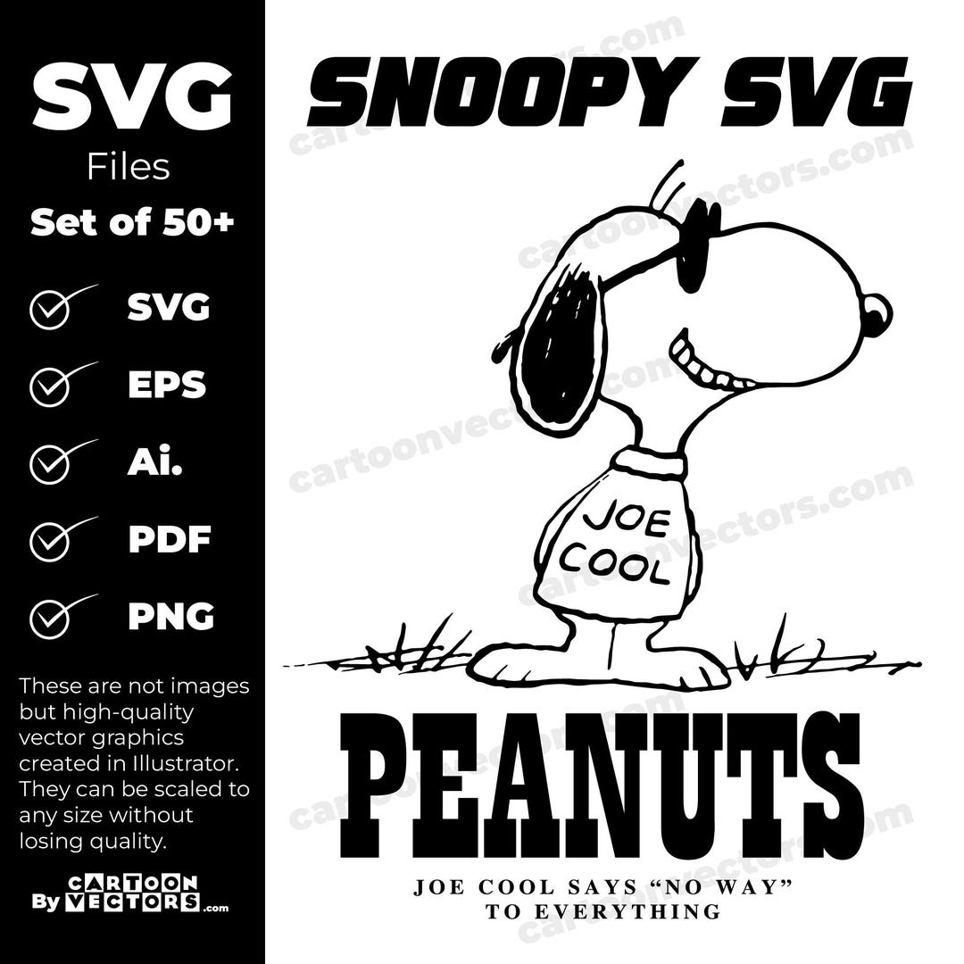Snoopy SVG Mega Bundle | 50+ Layered Files (svg, Ai, Eps, Pdf, Png) for ...