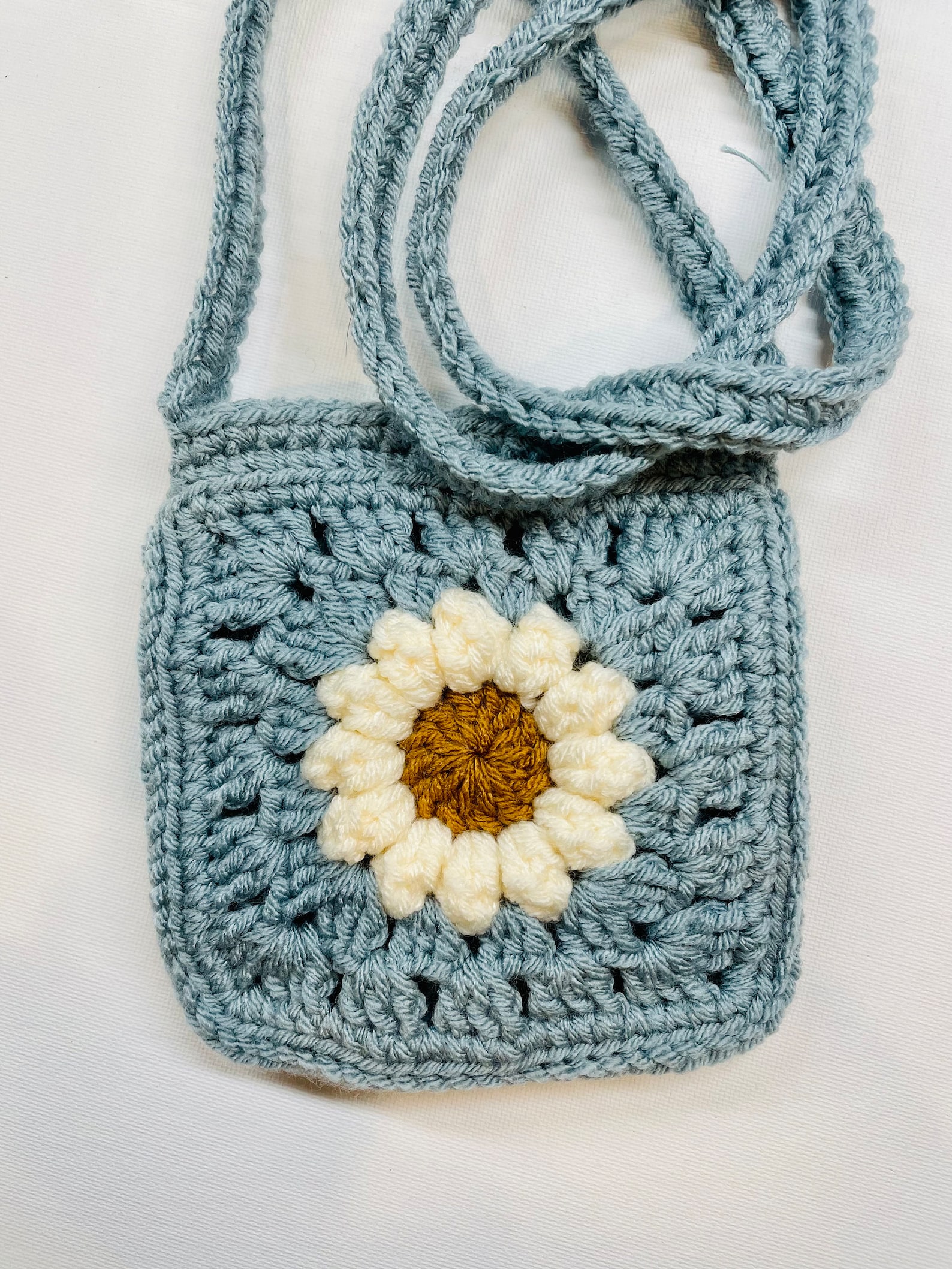 Daisy Crochet Purse Pattern Sunflower Bag With Strap Granny Square ...