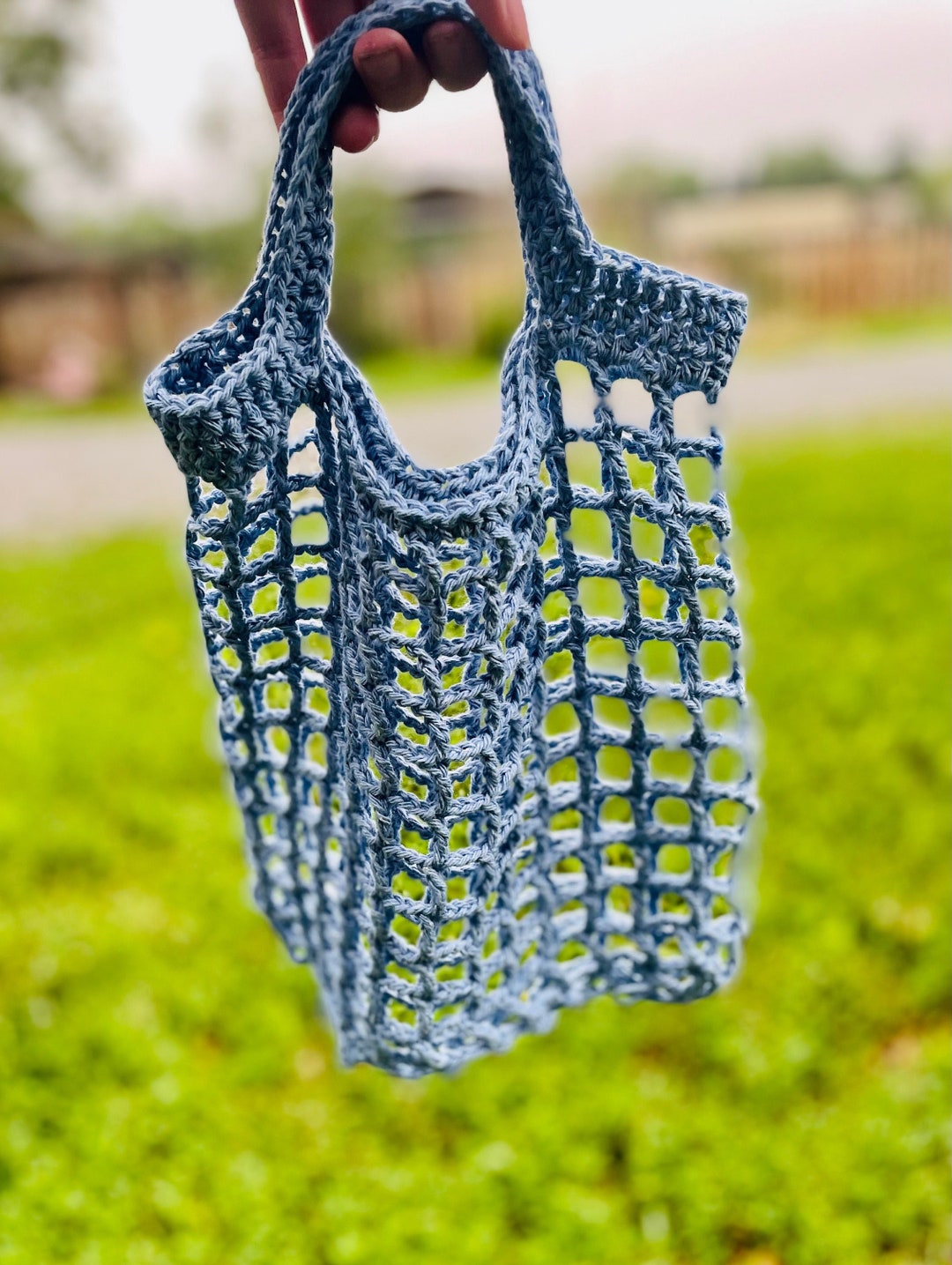 Quick Mesh Tote Bag Crochet Pattern Mini Crochet Bag Summer Bag Crochet ...