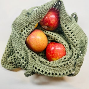 Shopping Bag Crochet Pattern Grocery Tote Handmade Tutorial Market Bag ...