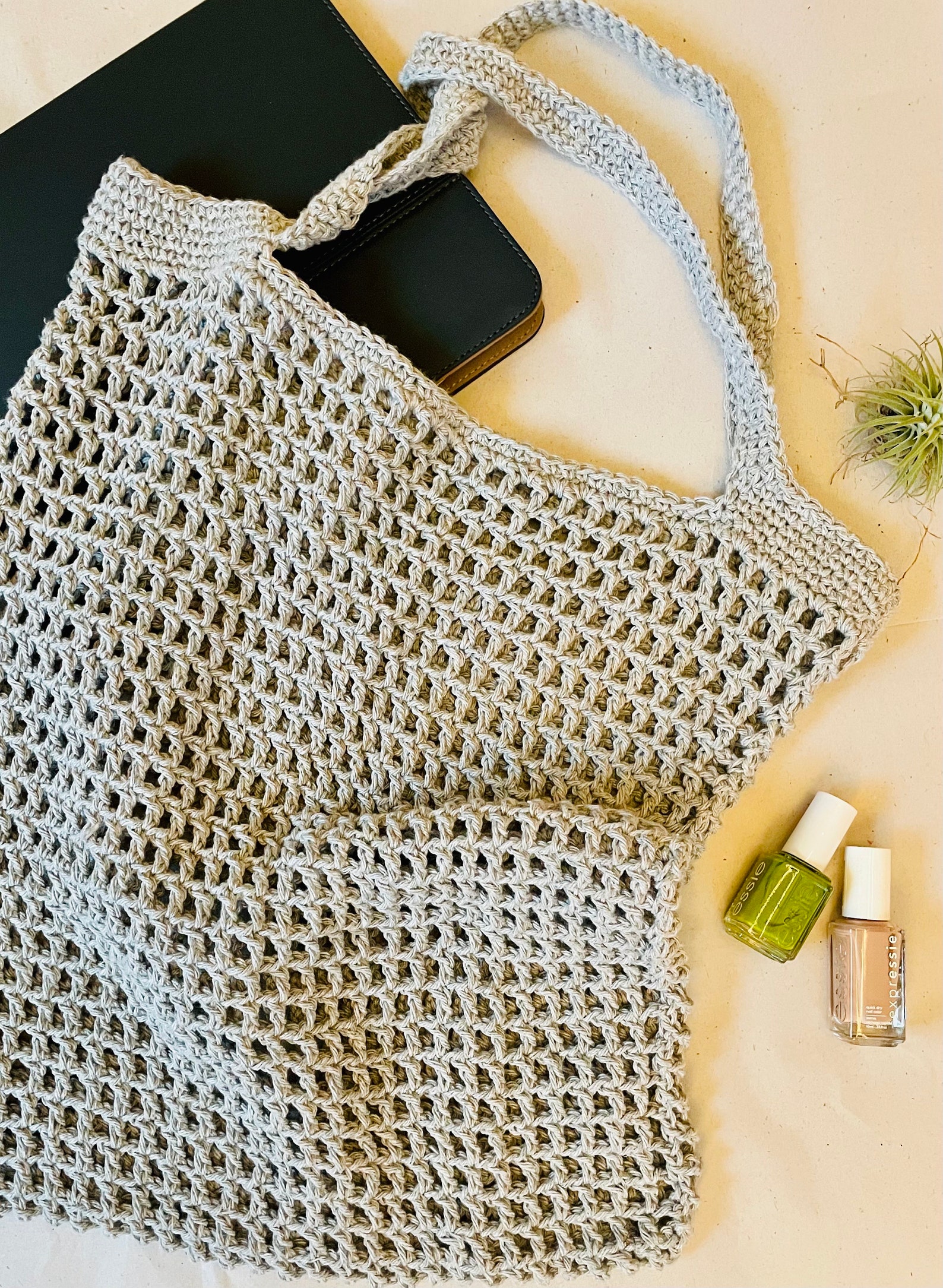 Shopping Bag Crochet Pattern Grocery Tote Handmade Tutorial Market Bag ...