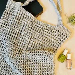 Shopping Bag Crochet Pattern Grocery Tote Handmade Tutorial Market Bag ...