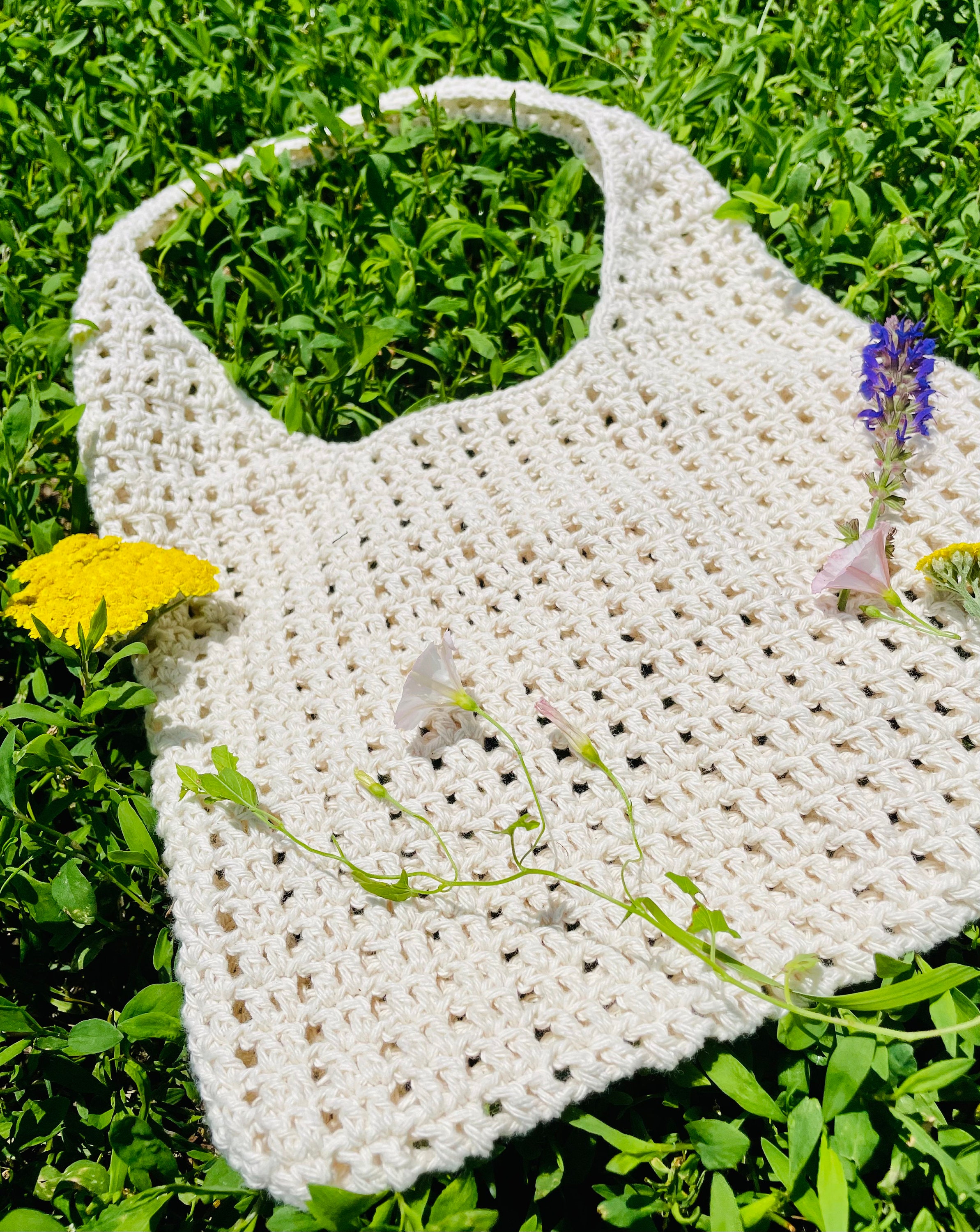 Simple Single Handle Mesh Crochet Bag Pattern PDF Digital Download ...
