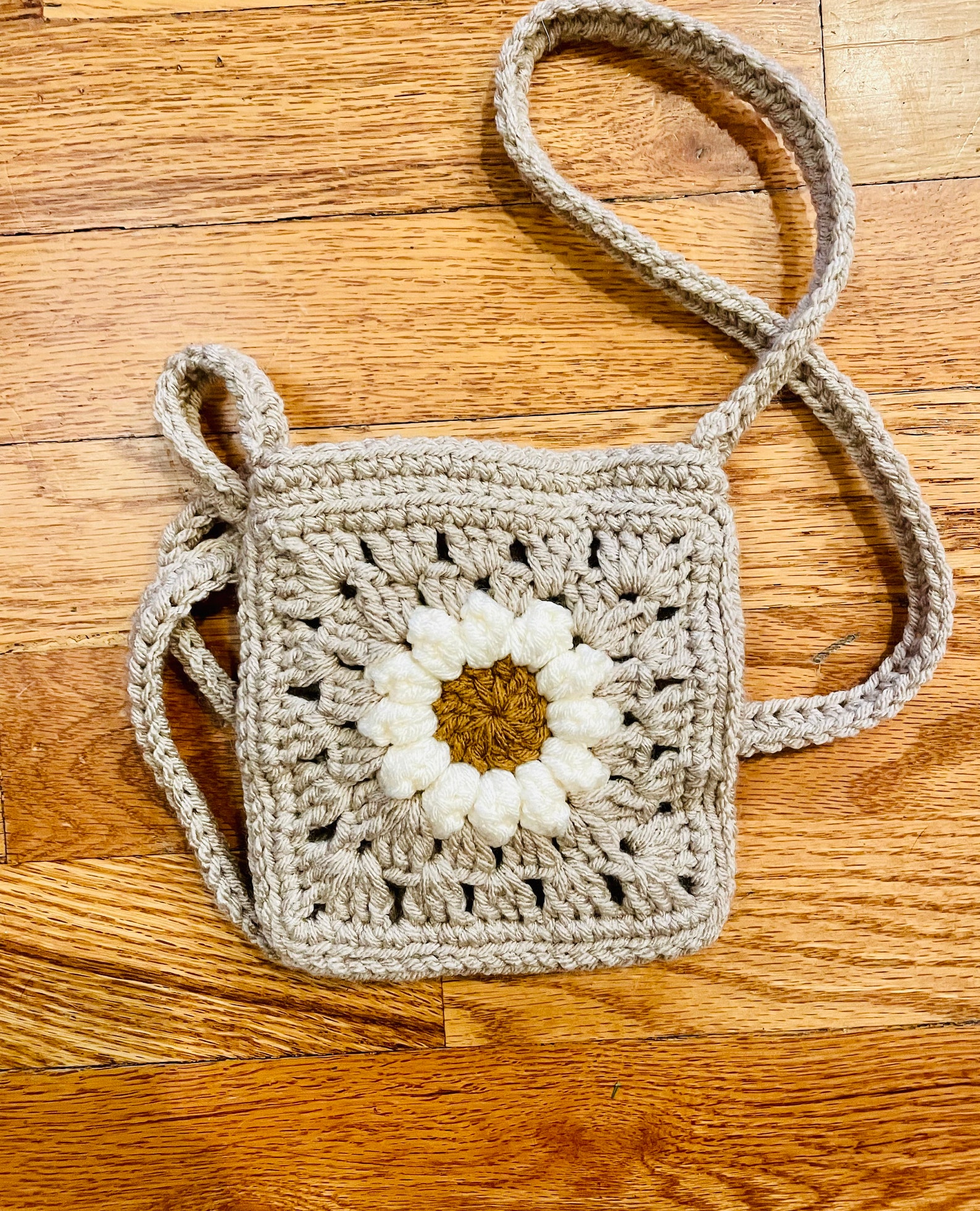 Daisy Crochet Purse Pattern Sunflower Bag With Strap Granny Square ...