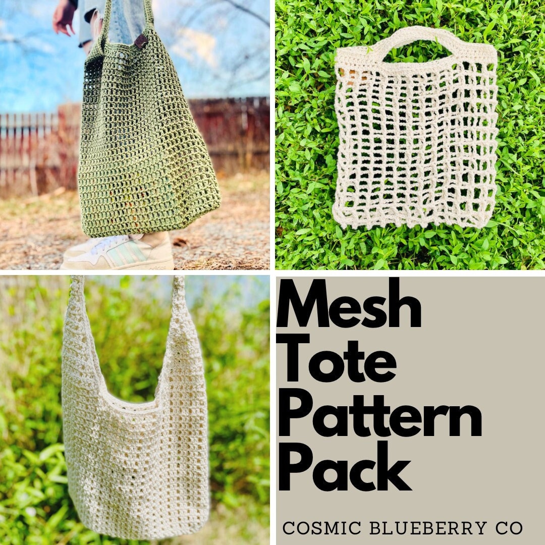 Mesh Tote Bag Pattern Pack of Three Patterns PDF Digital Download Net ...
