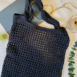 Shopping Bag Crochet Pattern Grocery Tote Handmade Tutorial Market Bag ...