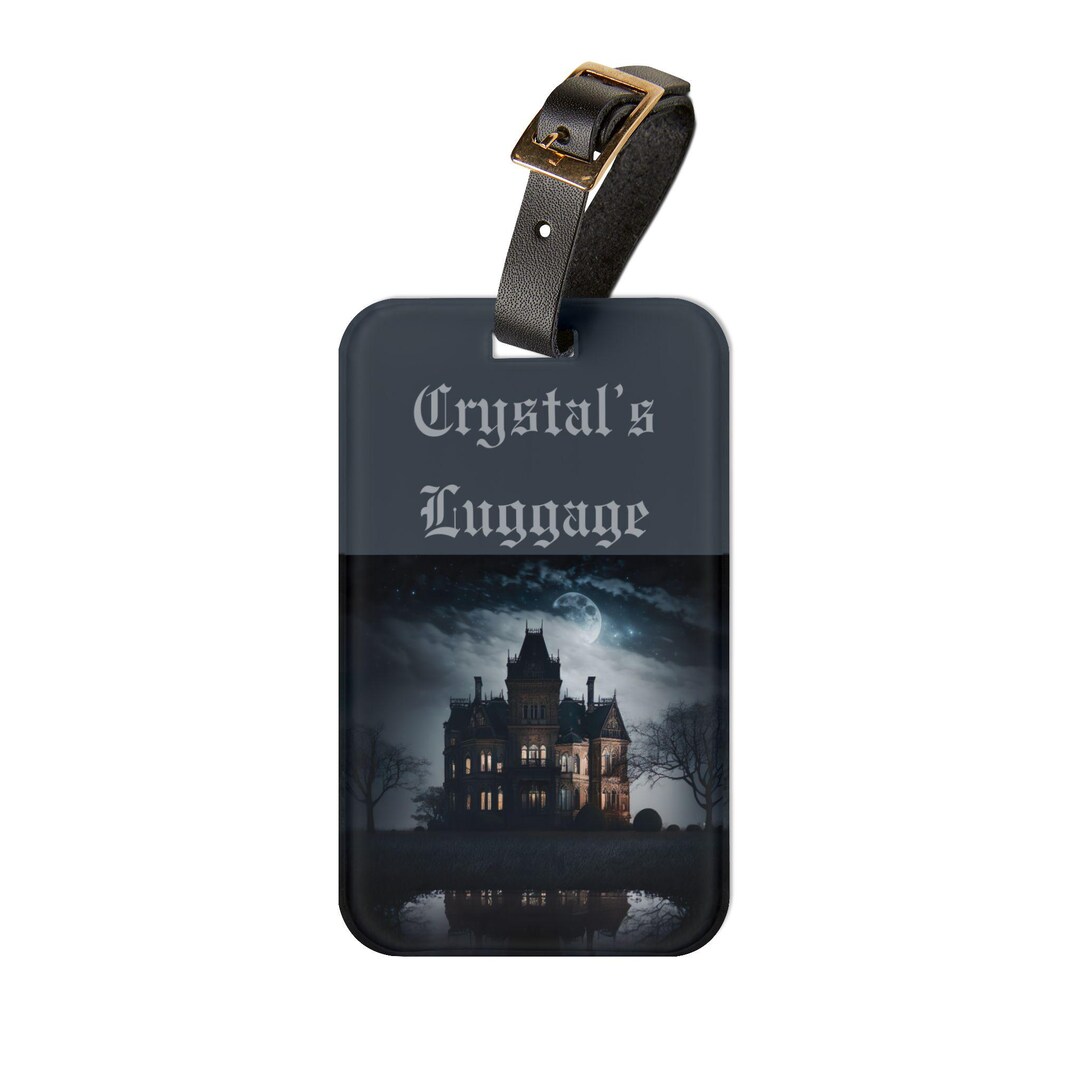 Personalized Haunted House Gothic Luggage Tag - Etsy