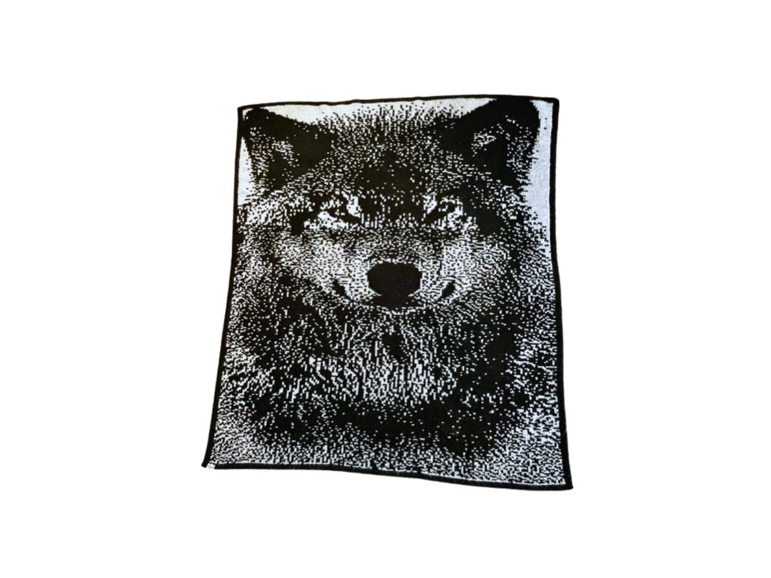 Wolf Blanket Knitting Pattern for Men – Cabin Decor Throw(pdf Download ...