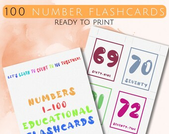 Number Flash Cards 1-100, Fun Learning for Kids, Count to 100 ...