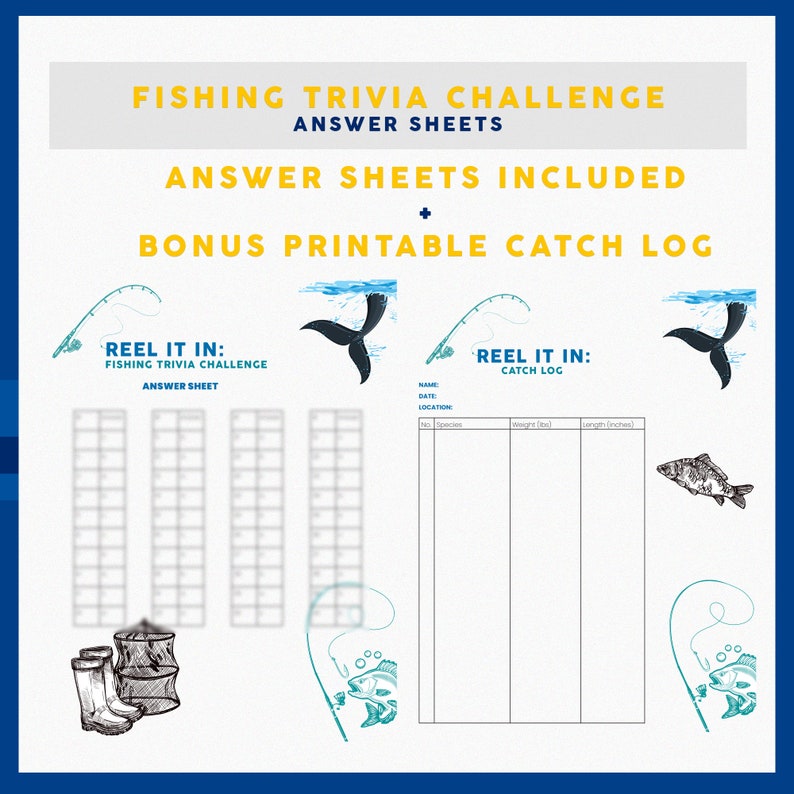Fishing Trivia Game - Printable Fishing Quiz - Fun Outdoor Party Game ...
