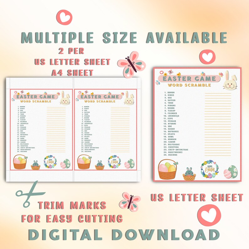 Easter Word Scramble Game Printable – Fun Easter Activity for Kids ...