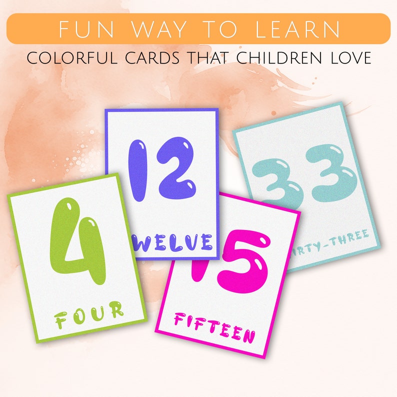 Number Flash Cards 1-100, Count to 100, Preschool Counting Flash Cards ...