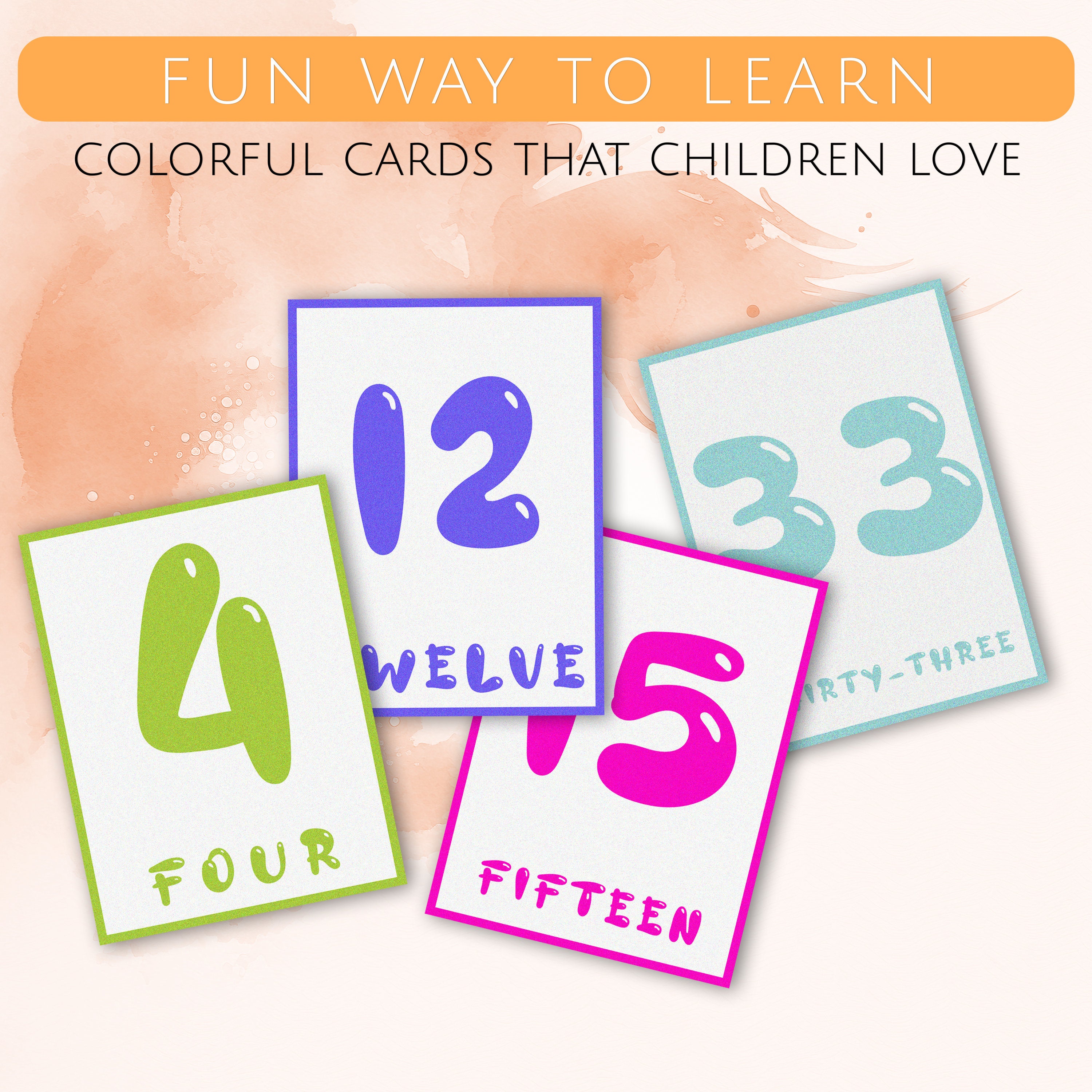 Number Flash Cards 1-100, Count to 100, Preschool Counting Flash Cards ...