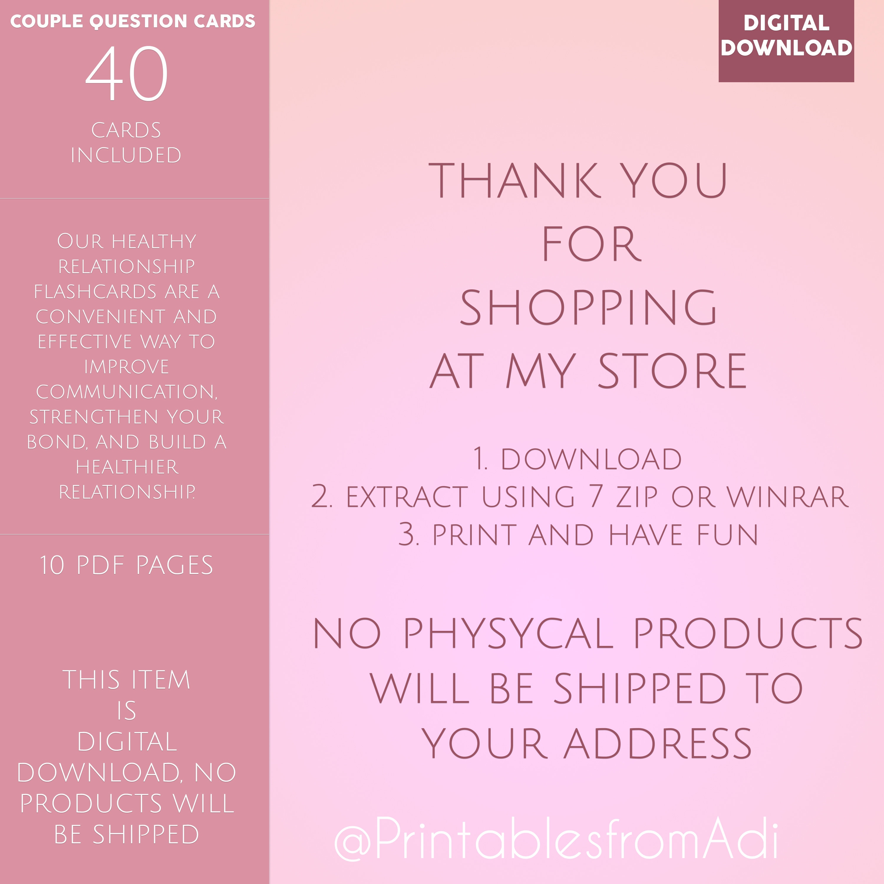 Couple Question Cards - Couple Conversation Questions - Relationship ...