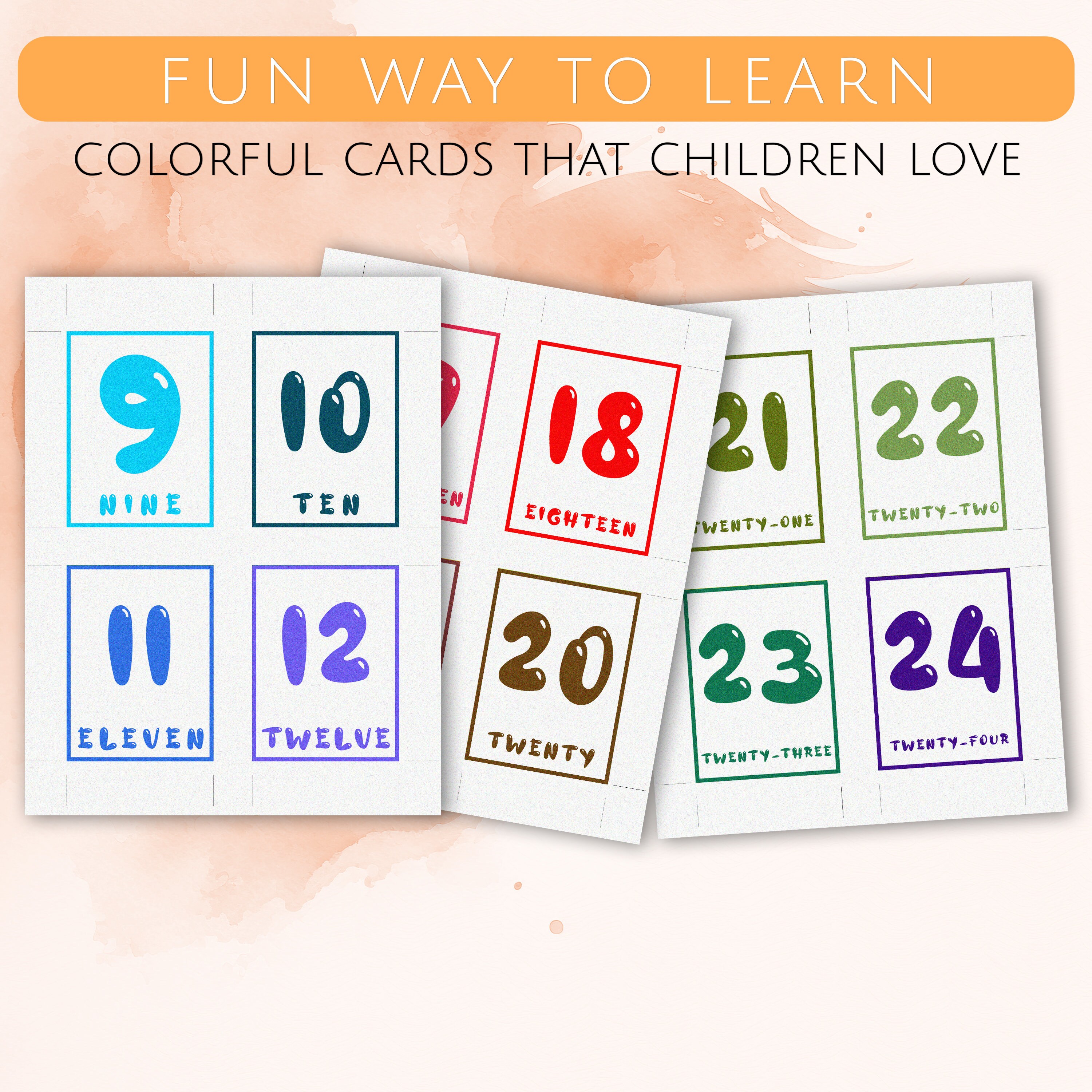 Number Flash Cards 1-100, Count to 100, Preschool Counting Flash Cards ...