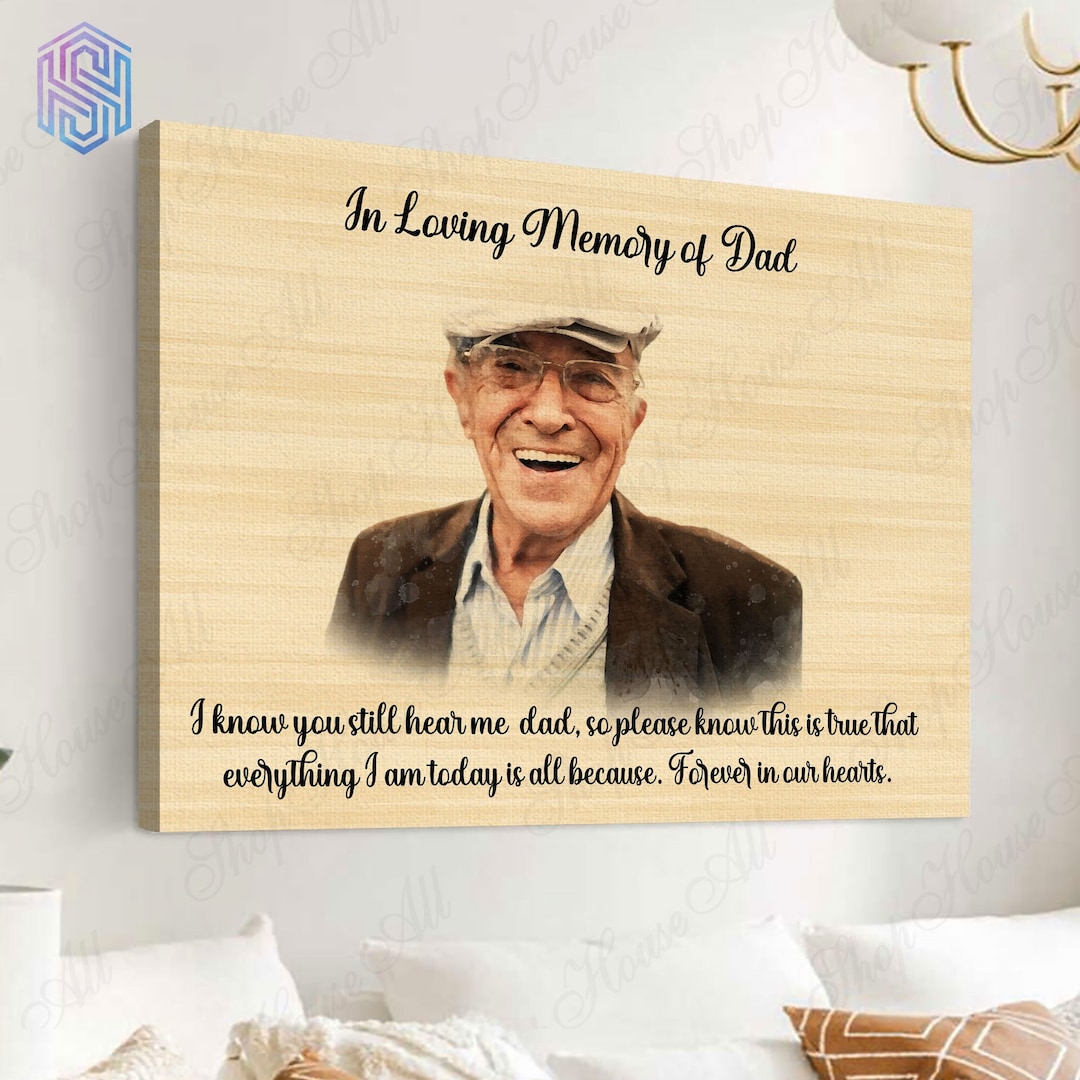 In Loving Memory of Dad Gift, Custom Watercolor Portrait From Photo ...