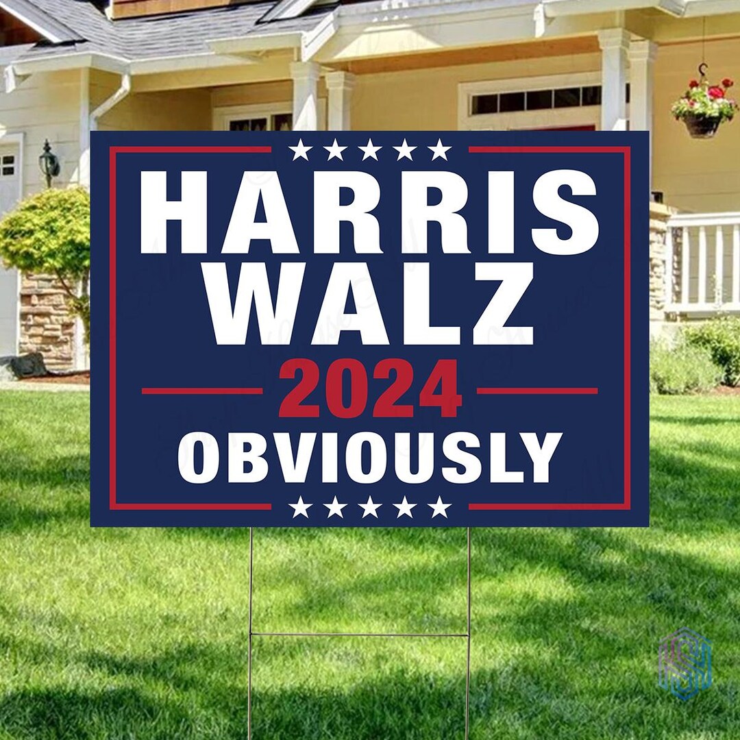 Vote Harris Walz Yard Sign, Kamala Harris 2024 Yard Sign, Kamala Harris ...