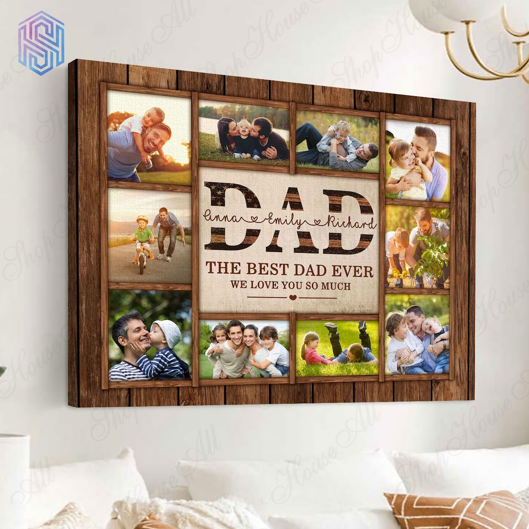 Custom Dad Photo Collage Gift for Dad, Fathers Day Gift From Daughter ...