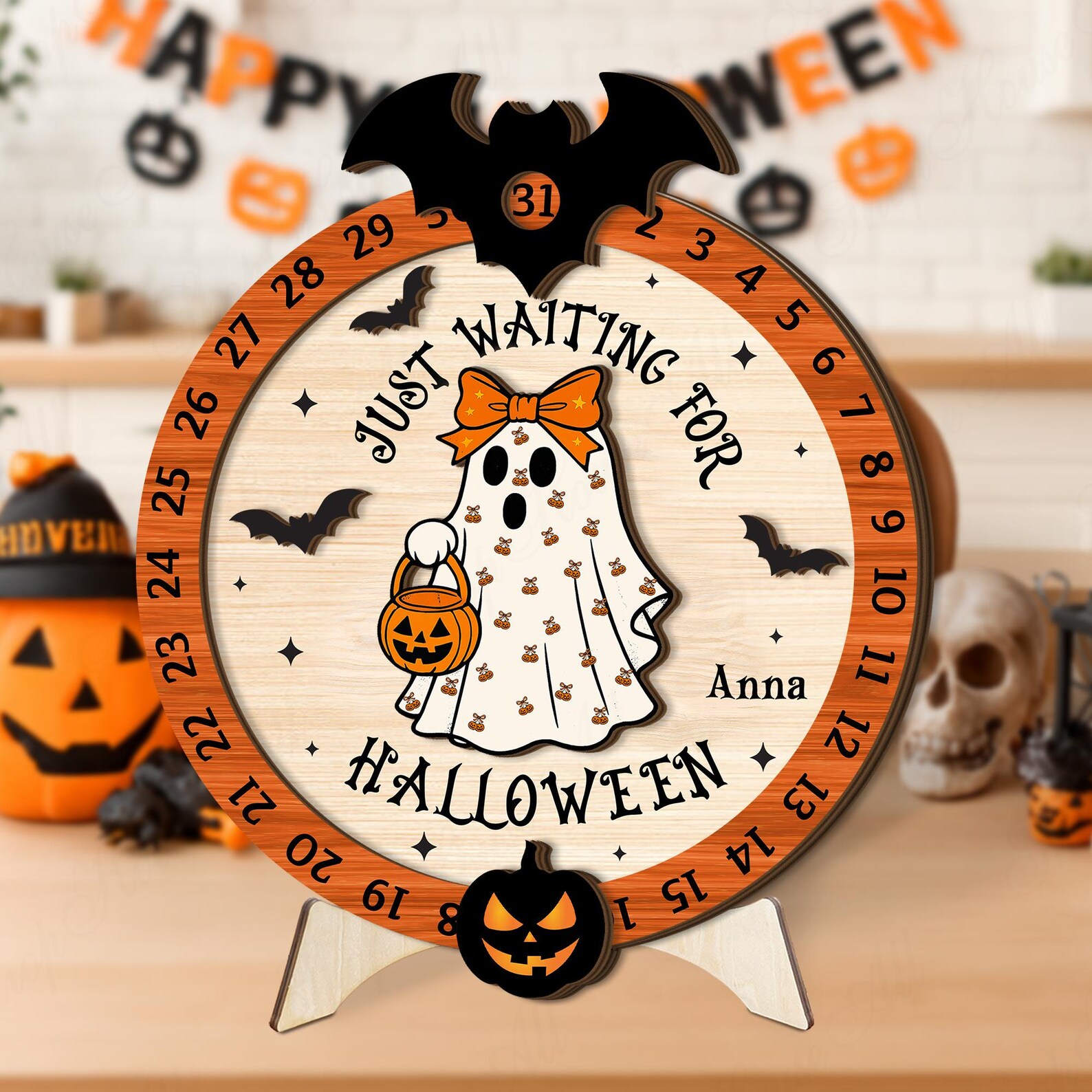 Halloween Countdown 2025, Just Waiting for Halloween Countdown Sign ...
