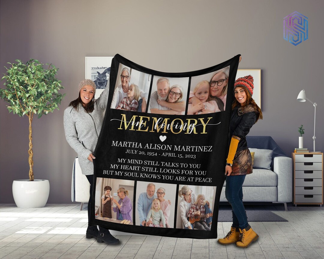 In Loving Memory Photo Blanket Loss of Mother, Grandma - Personalized ...