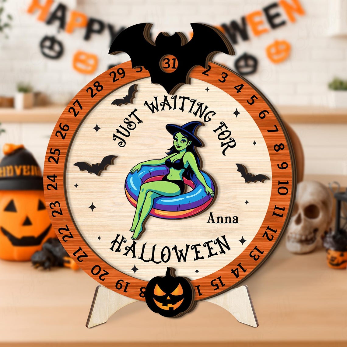 Halloween Countdown 2025, Just Waiting for Halloween Countdown Sign ...