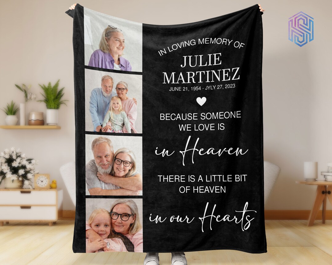 Loss of Mother in Loving Memory Photo Blanket - Personalized Memorial ...