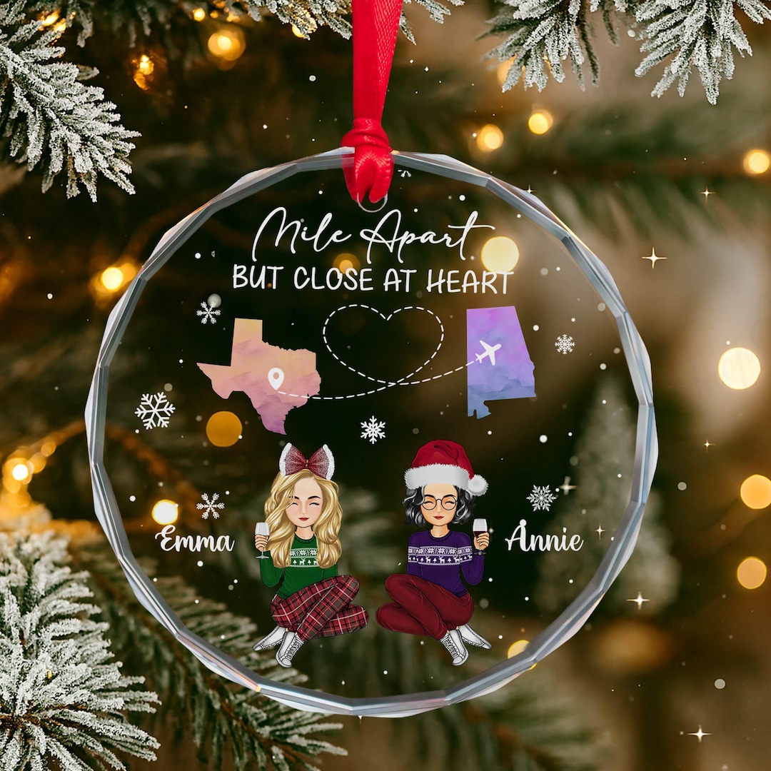 Personalized Best Friend Christmas Ornament, Friendship Miles Apart but ...