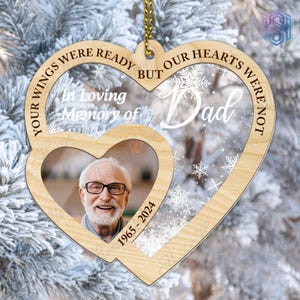 Custom Photo Dad Memorial Ornament, in Memory Ornament, Dad Remembrance ...