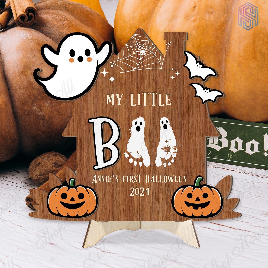 Our Little Bumpkin Craft, Halloween Footprint Sign, Baby First ...