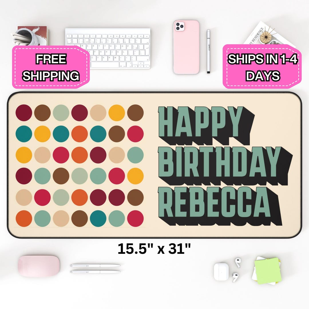 Cute Happy Birthday Desk Mat, Personalized Custom XL Mouse Pad, 16th ...