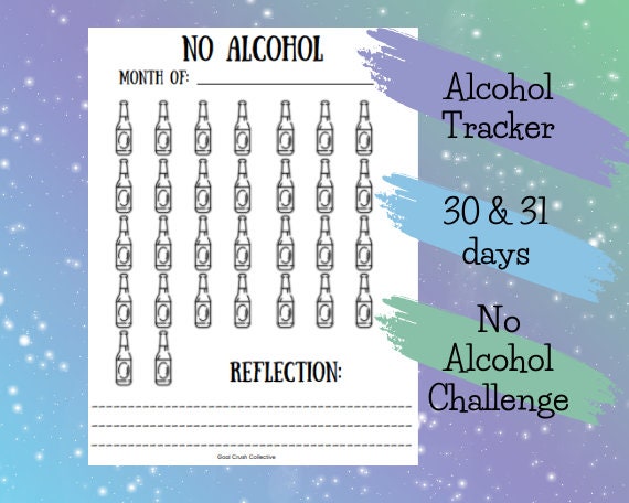 Alcohol Tracker Planner Printable Tracker Goal Tracker No - Etsy