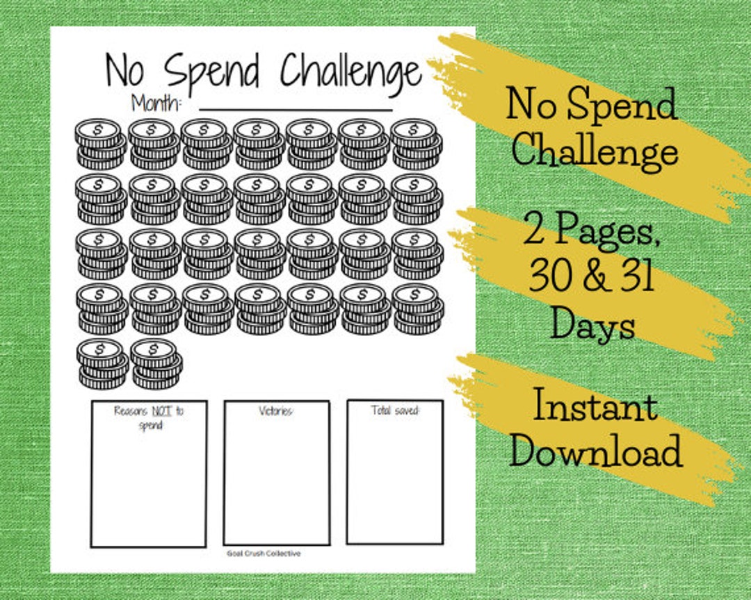 No Spend Money Challenge No Spend Month Money Saving - Etsy