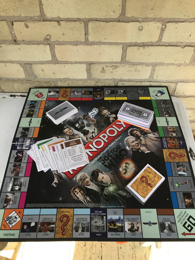 Doctor Who Monopoly 50th Anniversary Edition Complete Set - Etsy