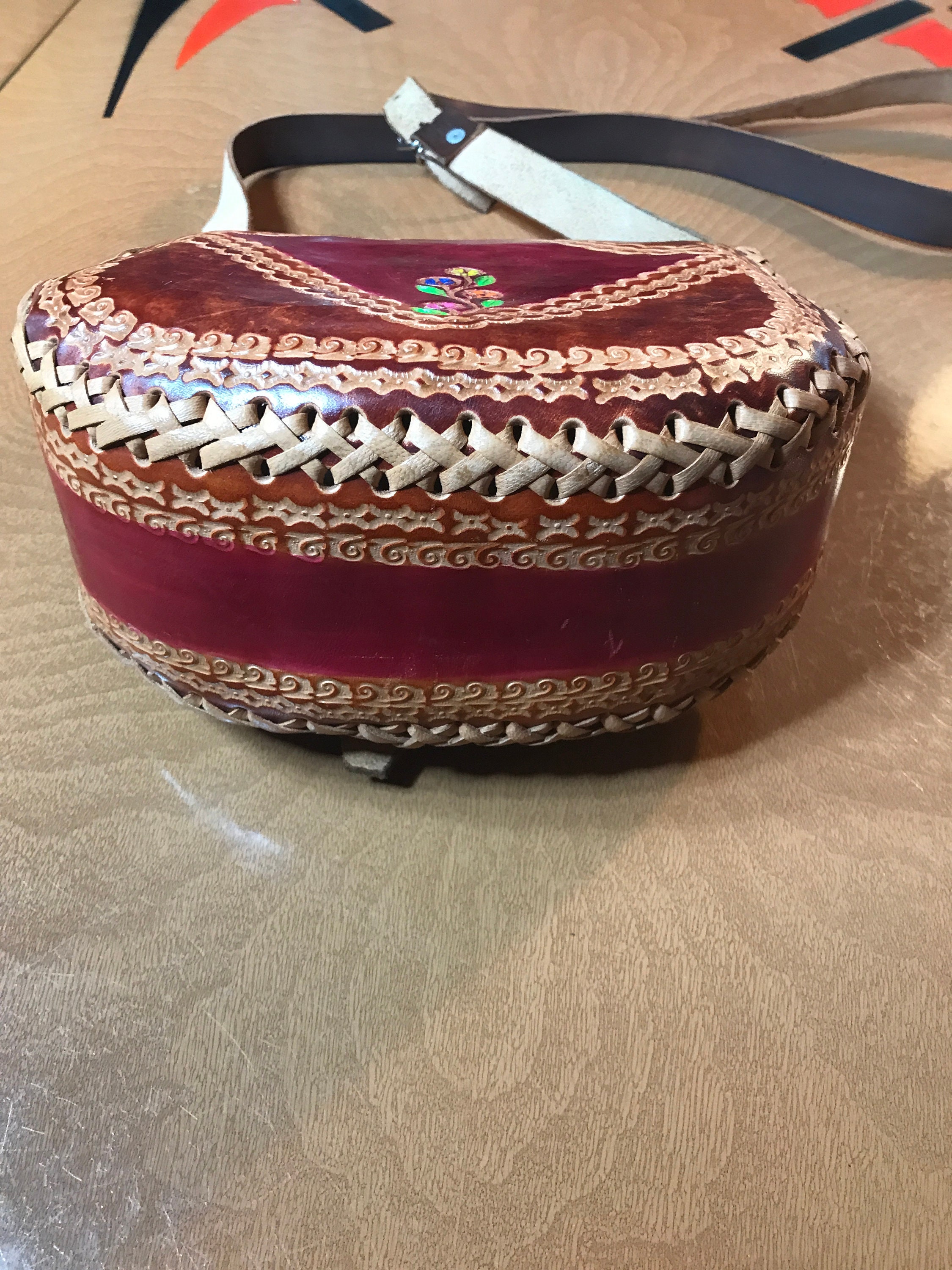 Retro Boho Hand Tooled Leather Cross Body Bag - Etsy